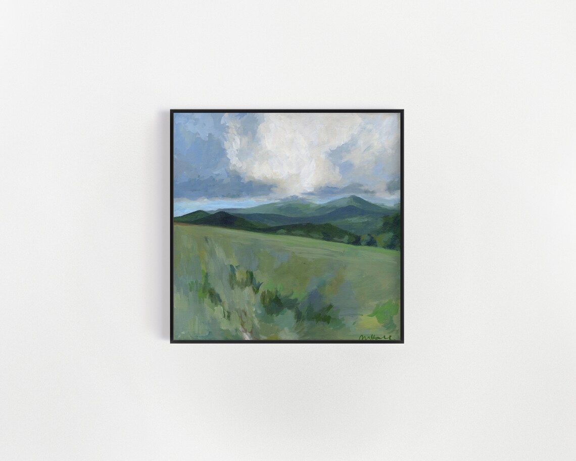 Mountain Print Mountain Painting Mountain Art Blue Ridge - Etsy