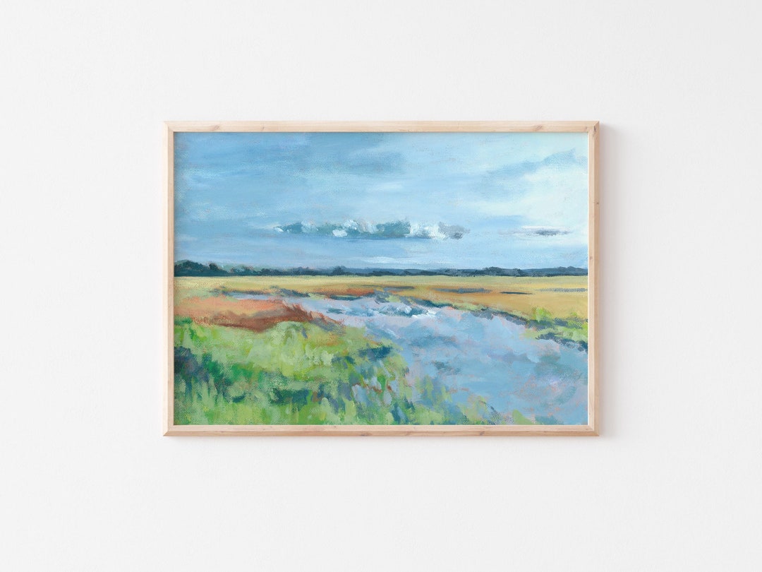 Lowcountry Marsh Print | Marsh Print | Marsh Art | Coastal Landscape Art | Charleston Art | Low ...