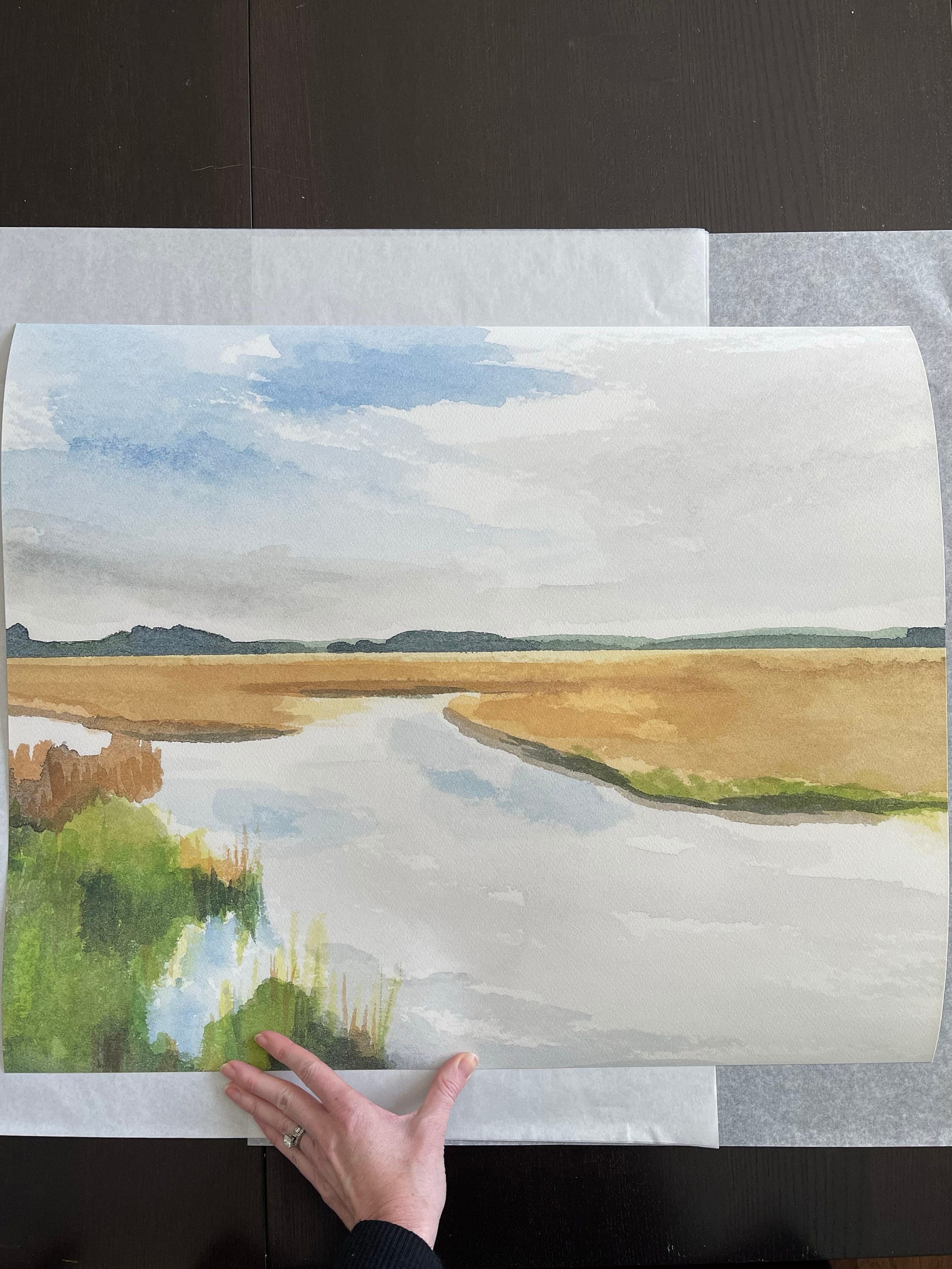 Landscape Marsh Painting Landscape Print Marsh Print | Etsy