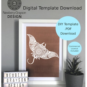 Mandala Manta Ray Papercutting Template Digital Download - Etsy