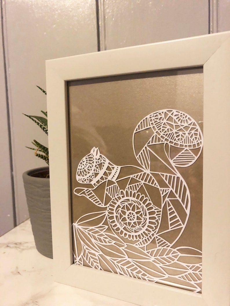 Mandala Geometric Squirrel Papercutting Template Digital Download - Etsy