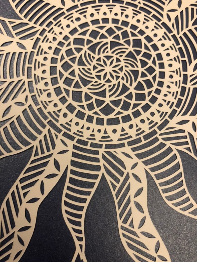 Mandala Sun Papercutting Template Digital Download - Etsy