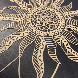 Mandala Sun Papercutting Template Digital Download - Etsy