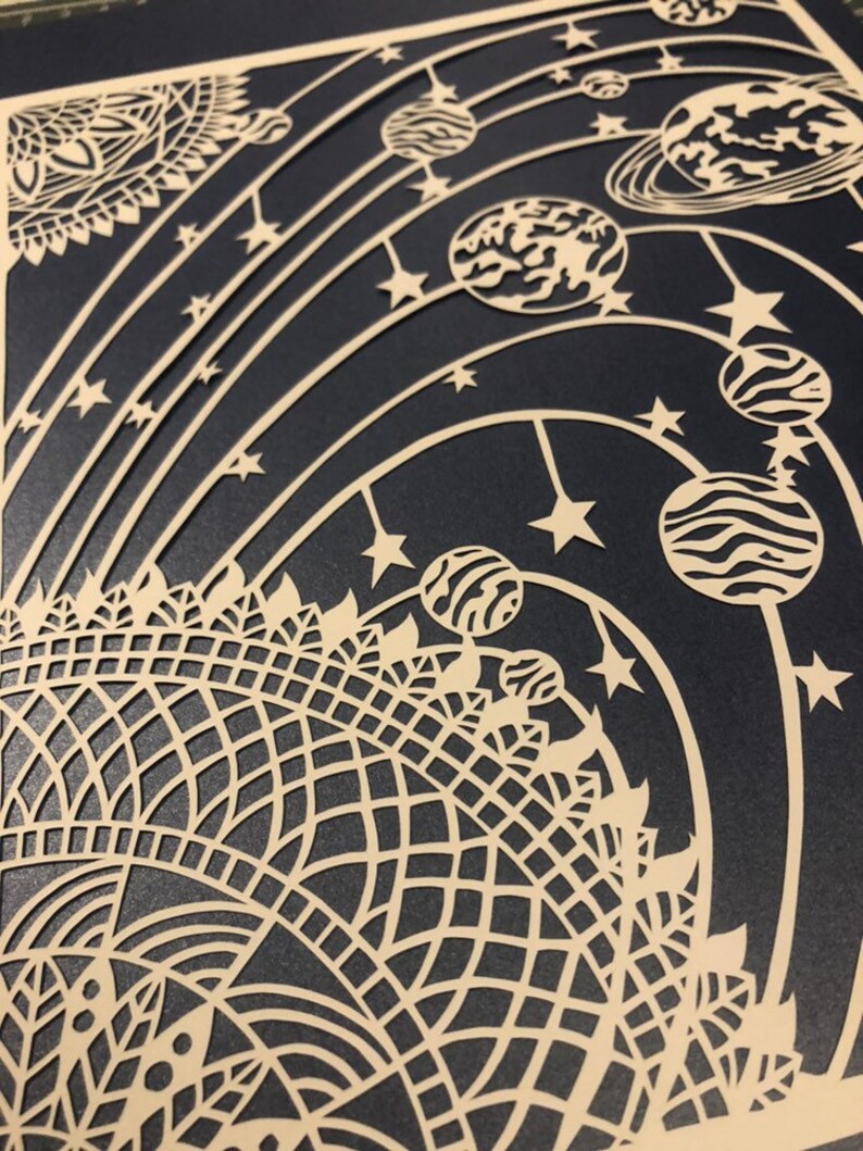 Mandala Solar System Papercutting Template Digital Download - Etsy