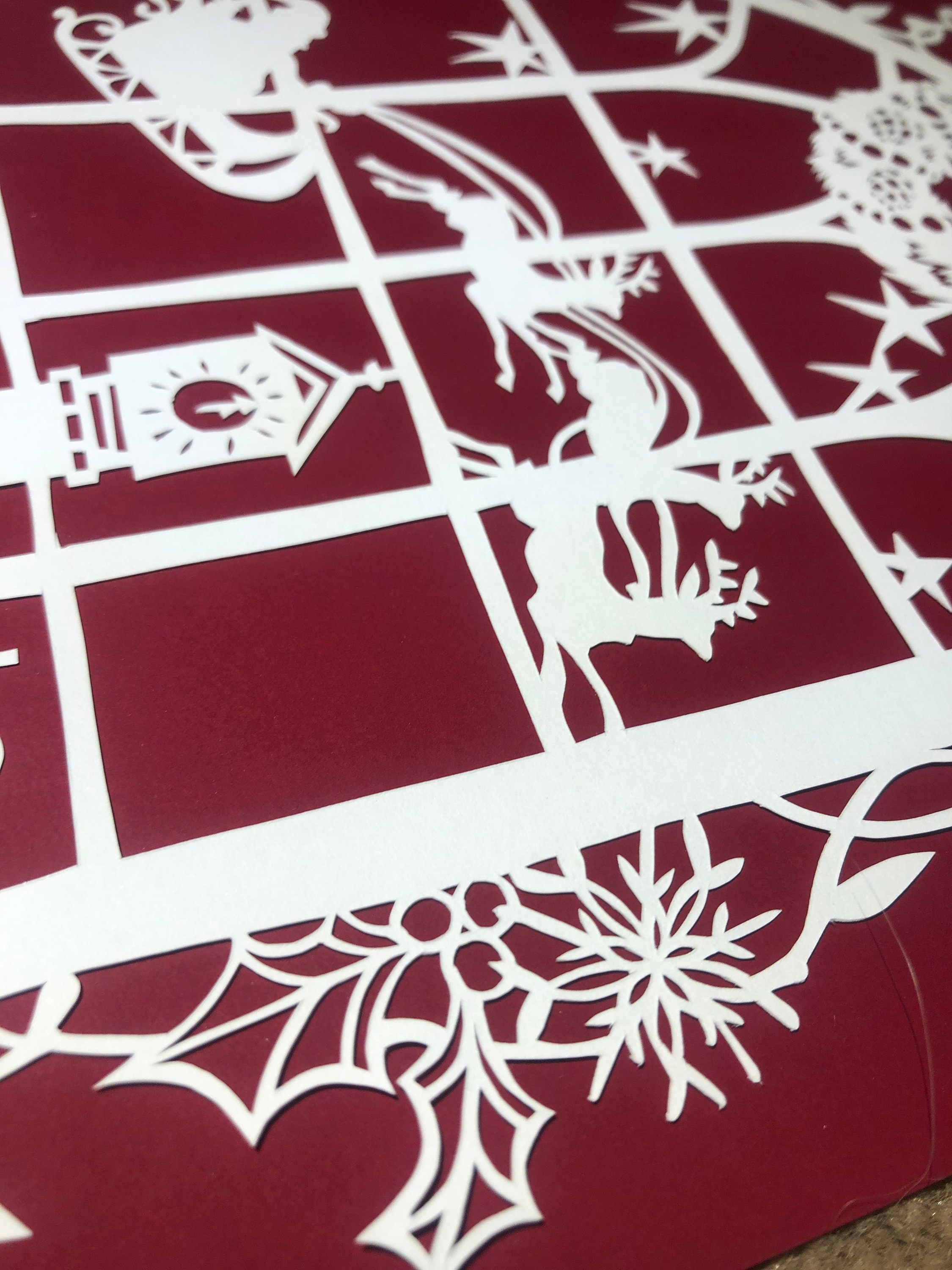 Christmas Window Digital Papercutting Template Digital Download - Etsy