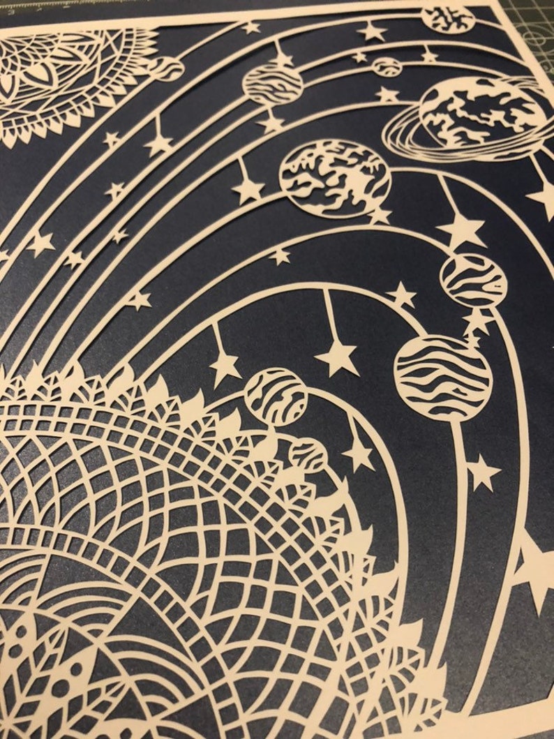 Mandala Solar System Papercutting Template Digital Download - Etsy