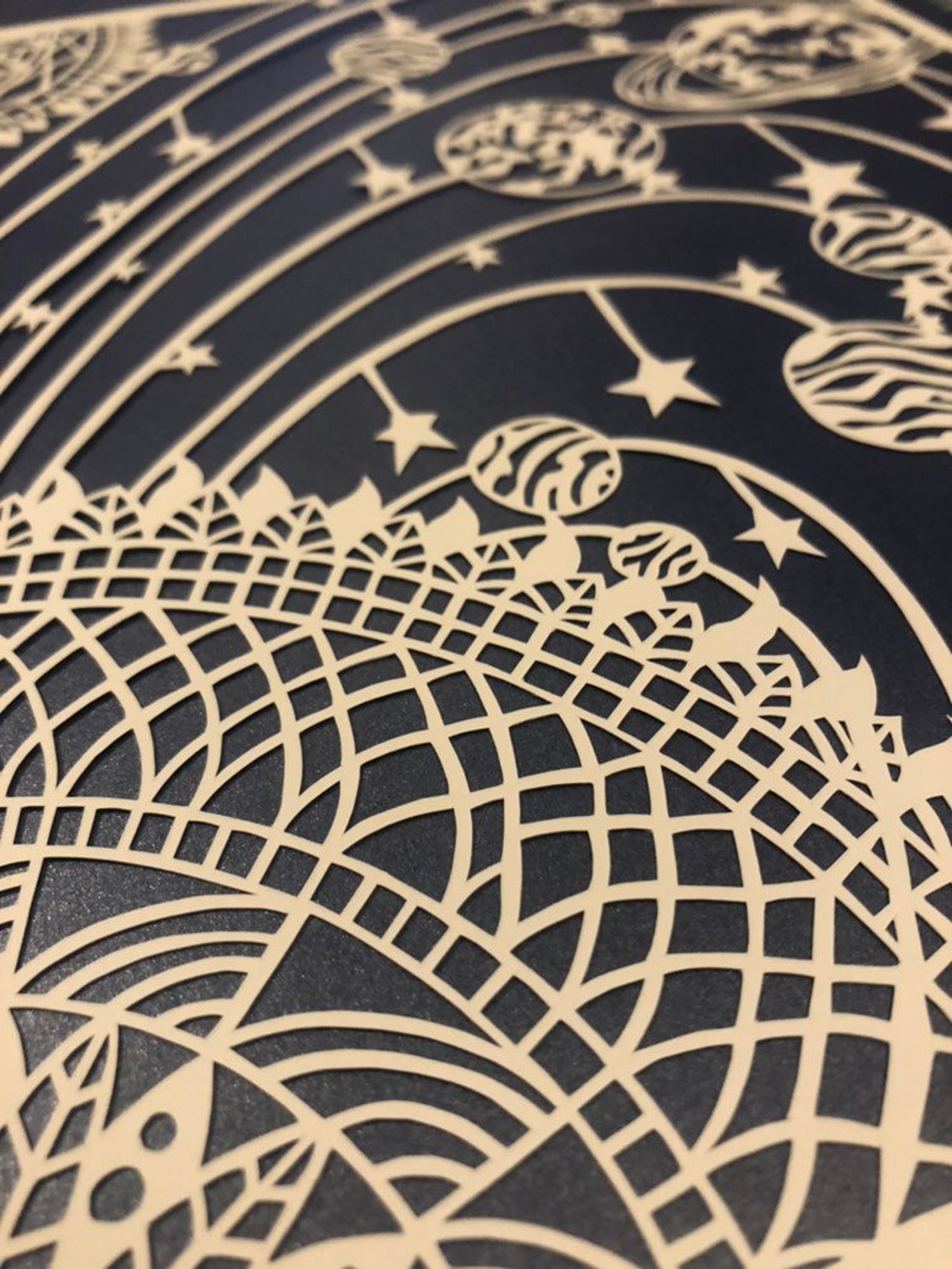 Mandala Solar System Papercutting Template Digital Download - Etsy