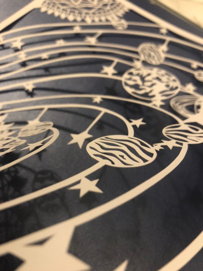 Mandala Solar System Papercutting Template Digital Download - Etsy