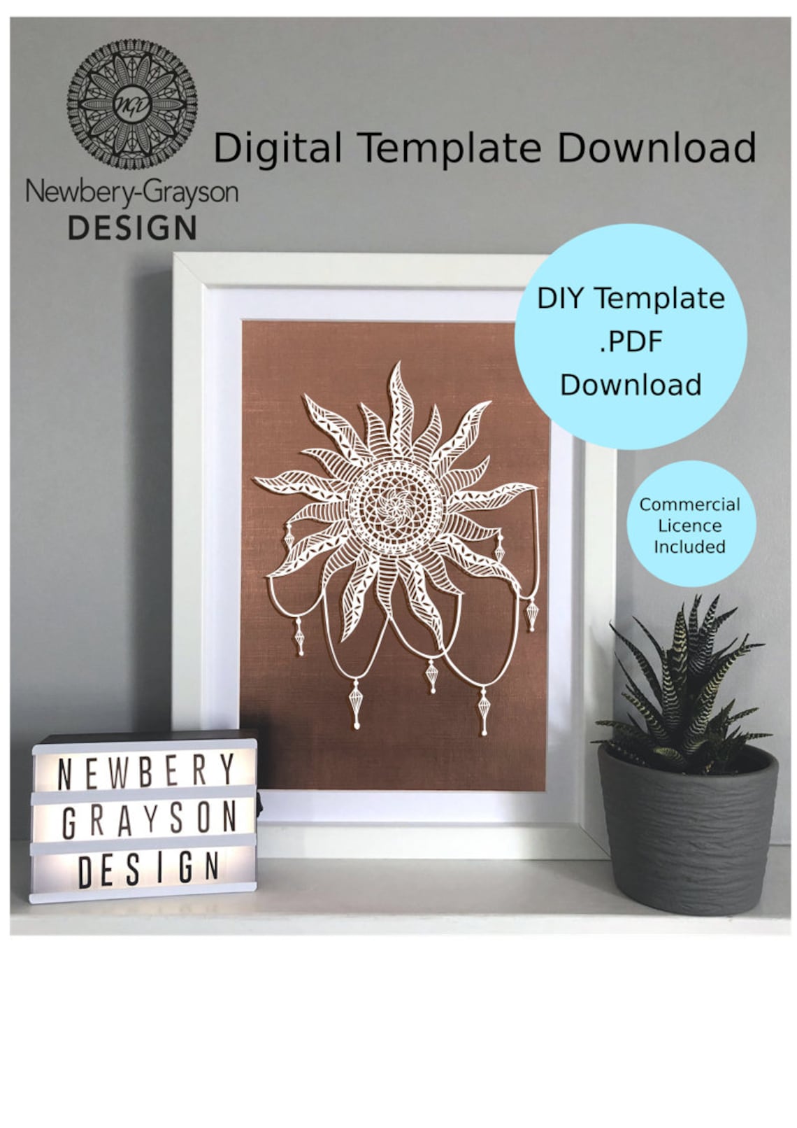 Mandala Sun Papercutting Template Digital Download - Etsy