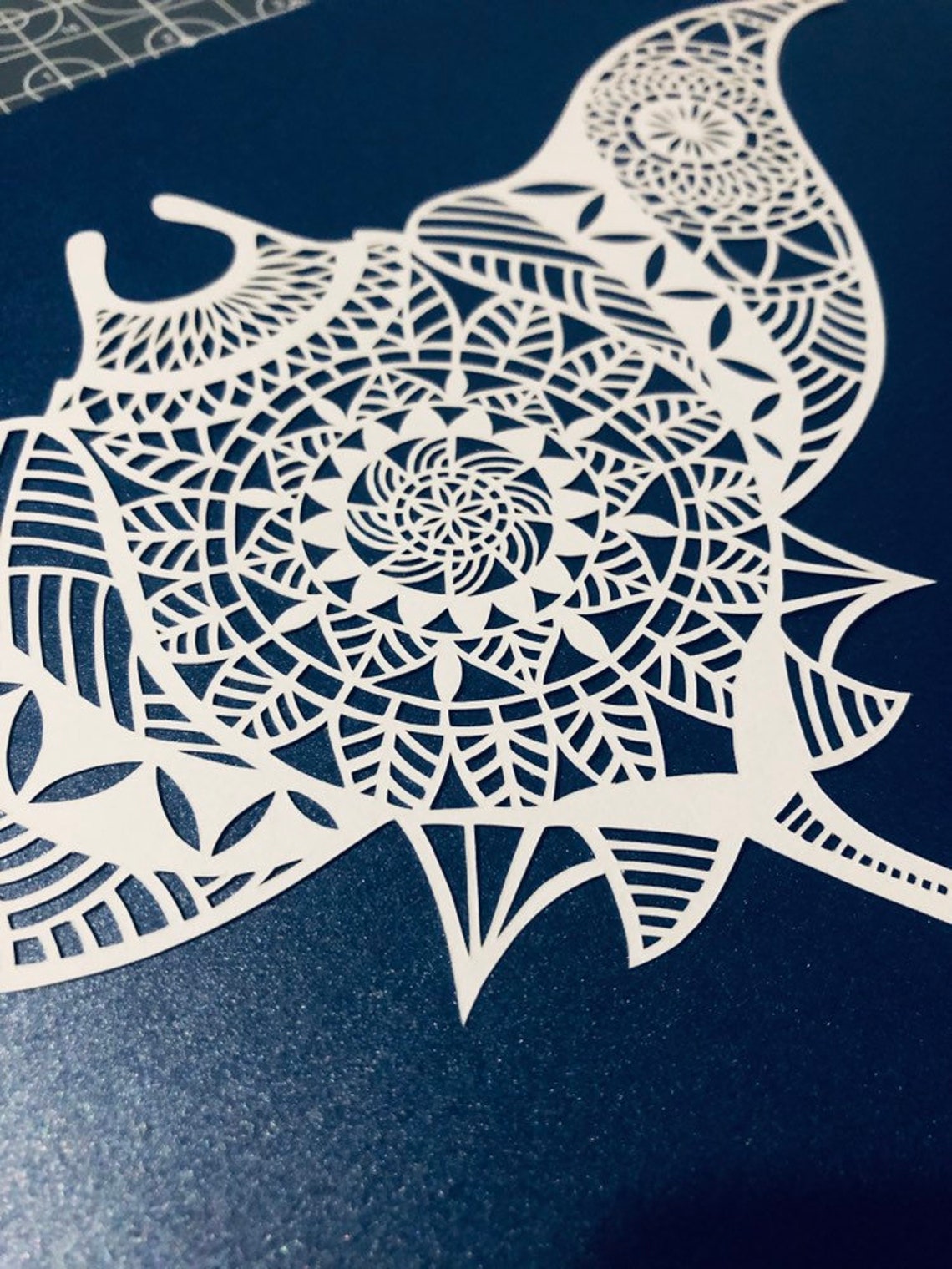 Mandala Manta Ray Papercutting Template Digital Download - Etsy