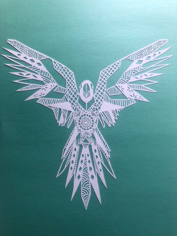 Mandala Parrot Papercutting Template Digital Download - Etsy