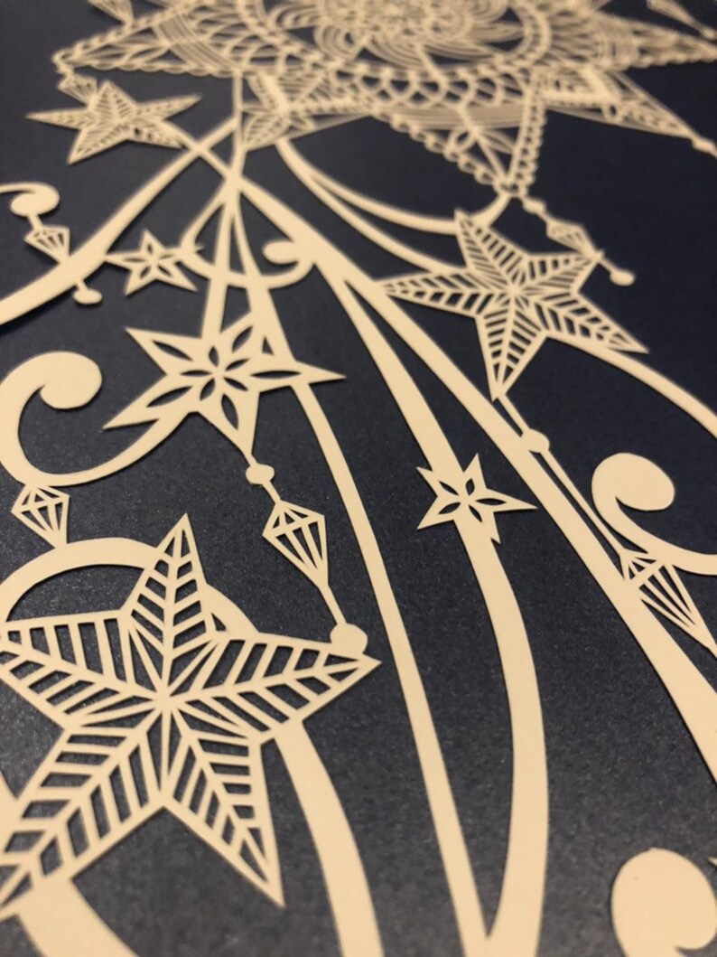 Mandala Shooting Star Papercutting Template Digital Download - Etsy