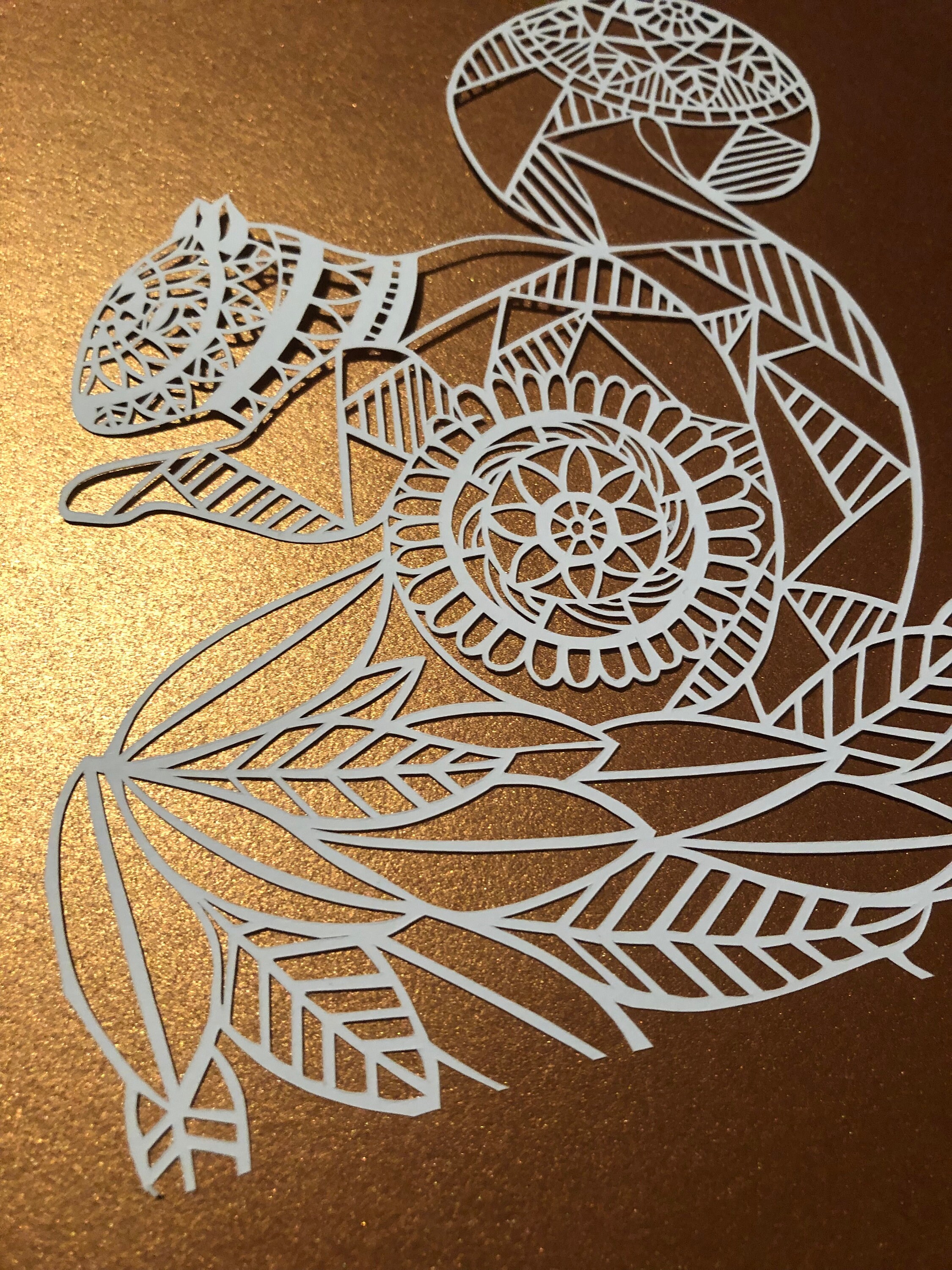 Mandala Geometric Squirrel Papercutting Template Digital Download - Etsy
