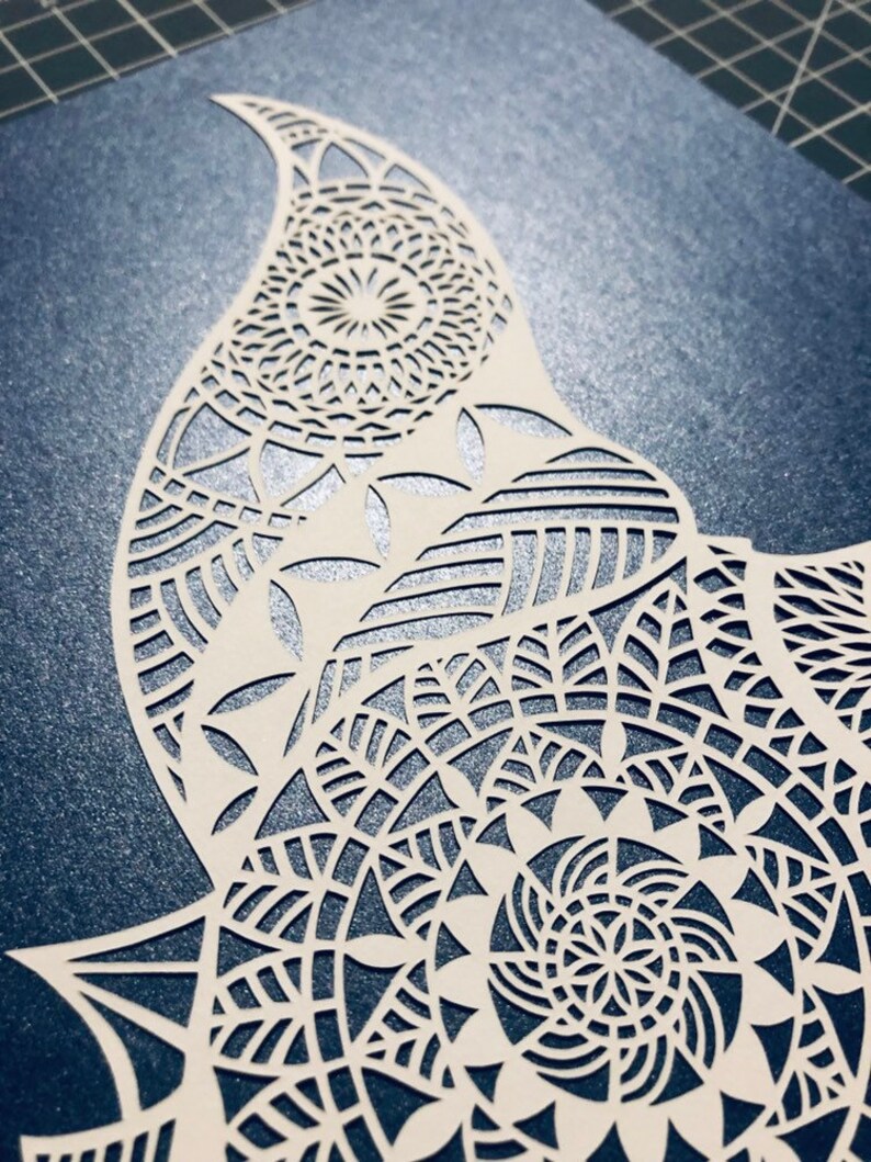 Mandala Manta Ray Papercutting Template Digital Download - Etsy