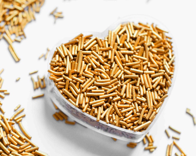 Gold Crunchy Jimmies, Crunchy Sprinkles, Fancy Sprinkles, Gold ...