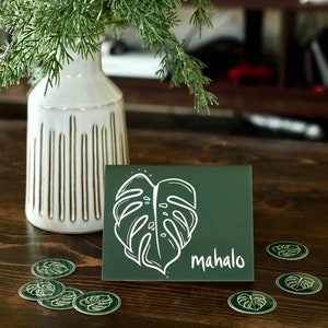 Mahalo Monstera (thank You) | Single Note Card | Blank Inside - Etsy