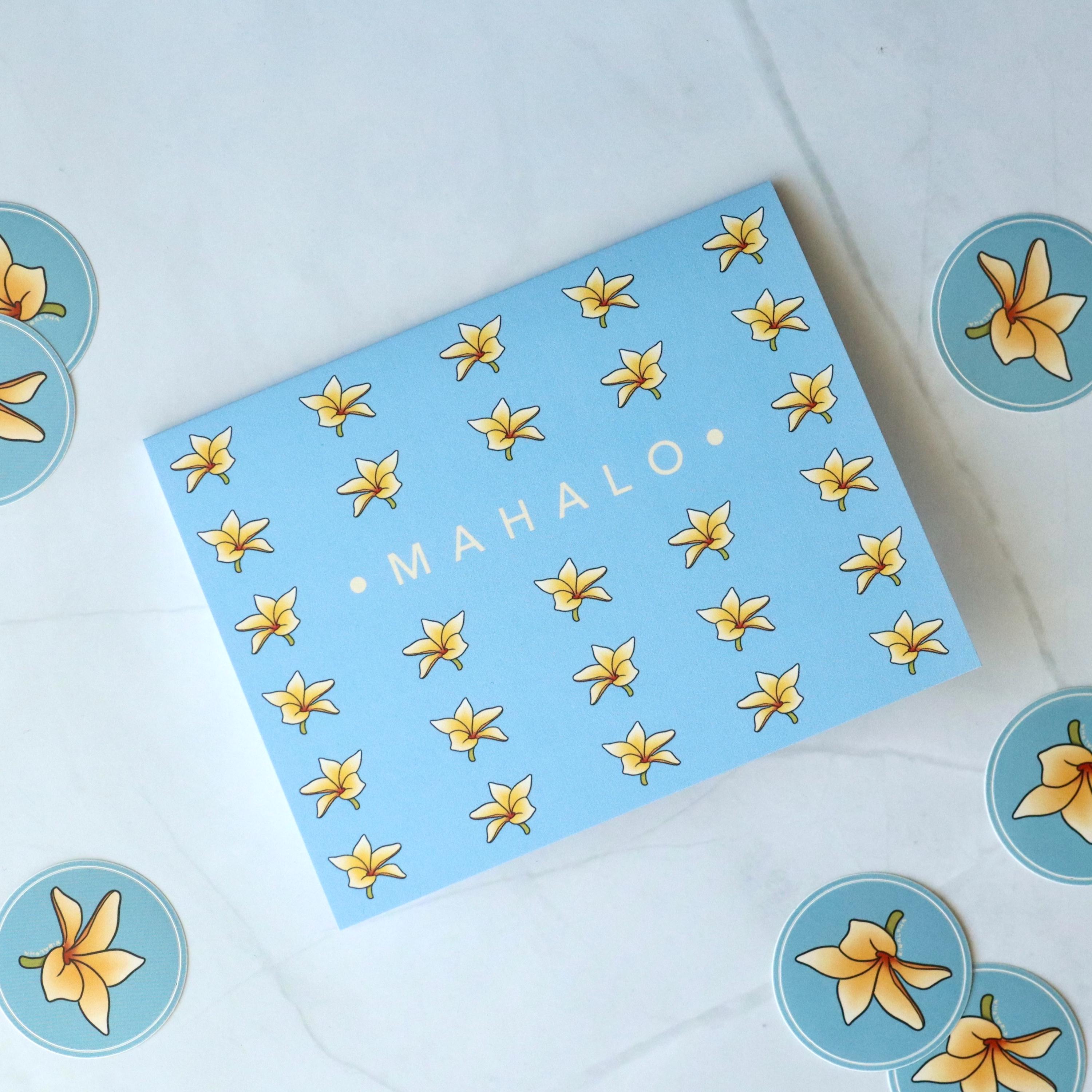 Mahalo Melia (thank You) | Single Note Card | Blank Inside - Etsy