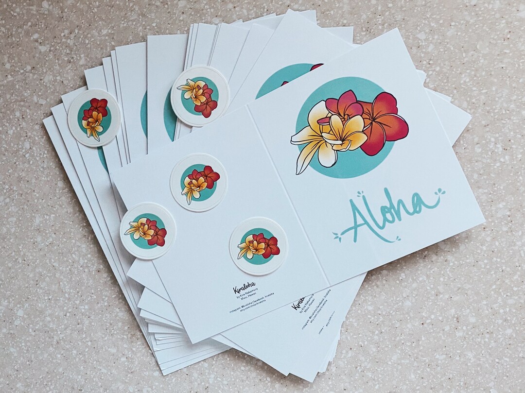 Aloha Plumeria Blank Note Cards 6 - Etsy