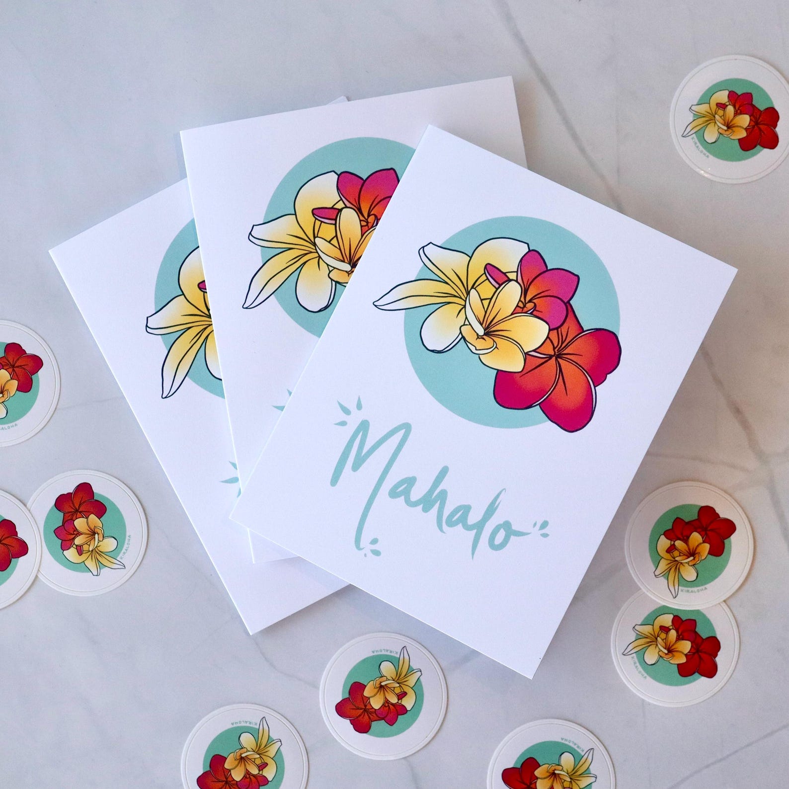 Mahalo Melia (thank You) | Single Note Card | Blank Inside - Etsy