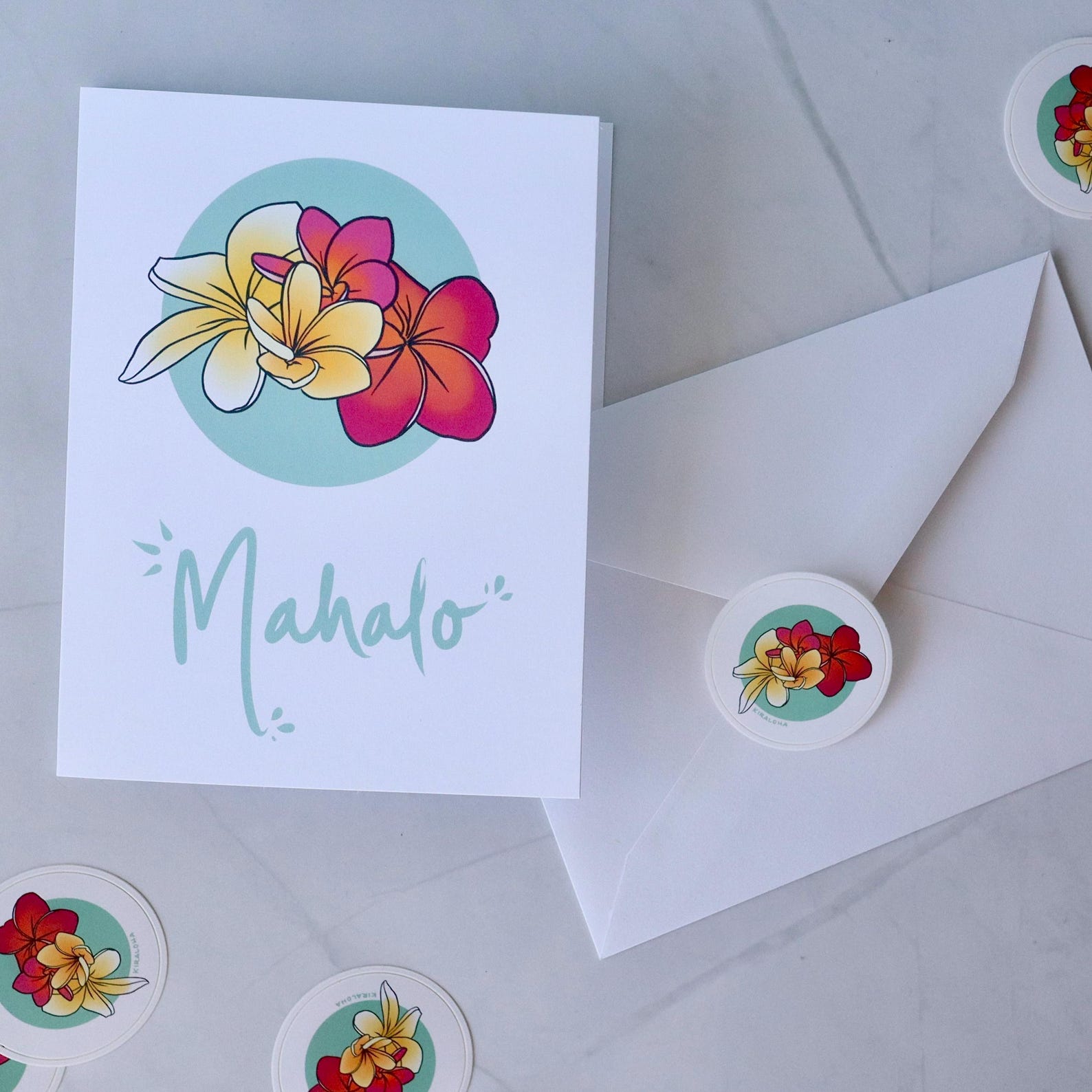 Mahalo Melia (thank You) | Single Note Card | Blank Inside - Etsy