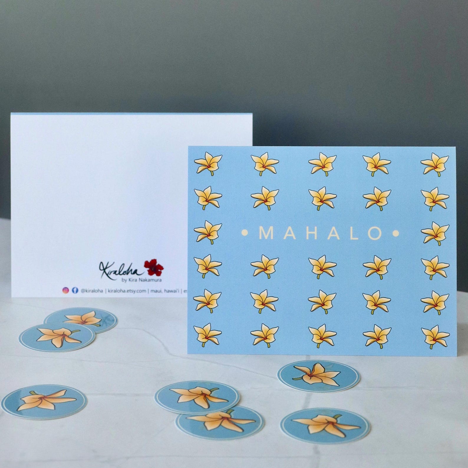 Mahalo Melia (thank You) | Single Note Card | Blank Inside - Etsy