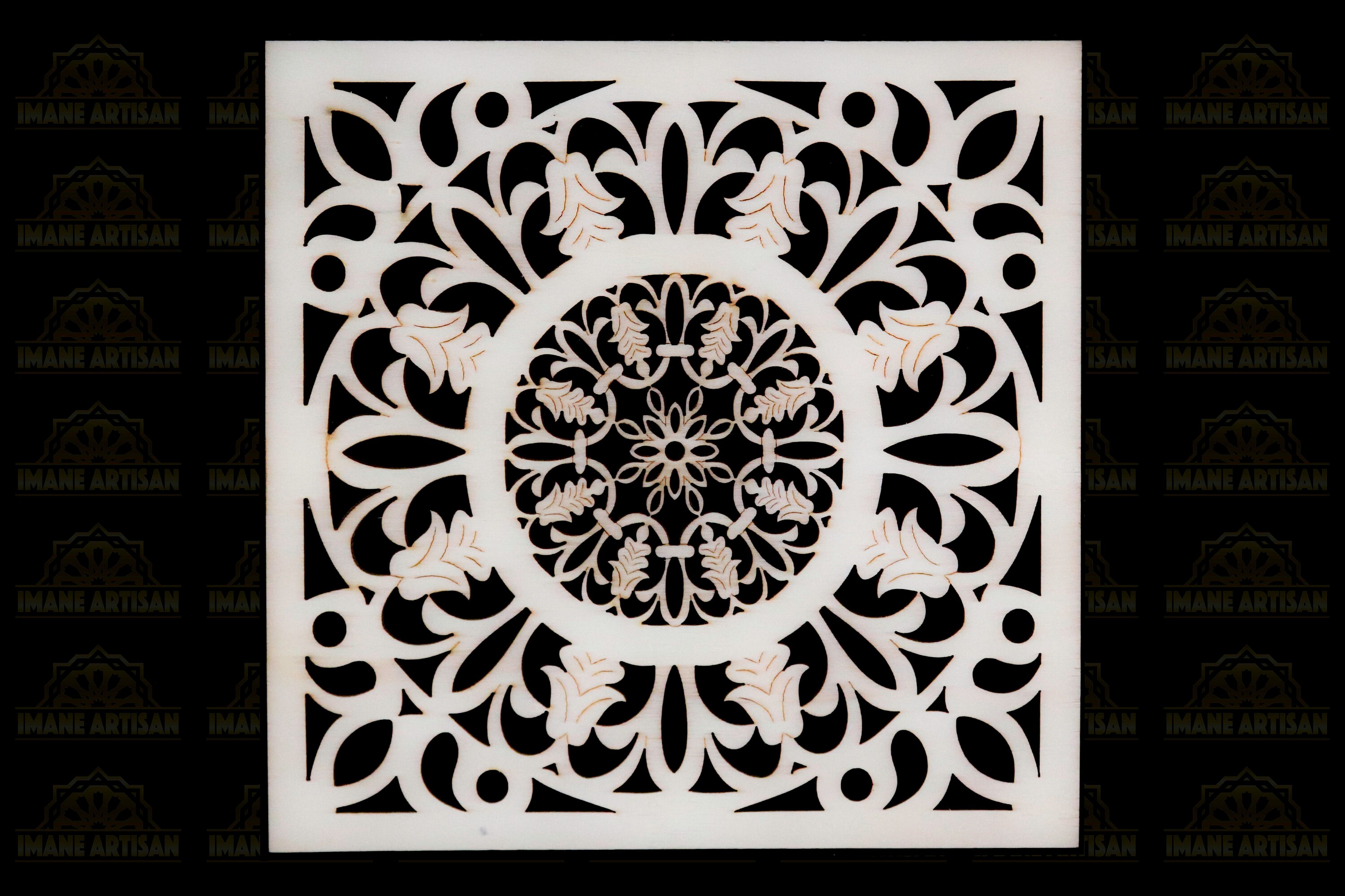Square Arabesque Laser Cut Wood Design Moroccan Arabsque 20cm - Etsy
