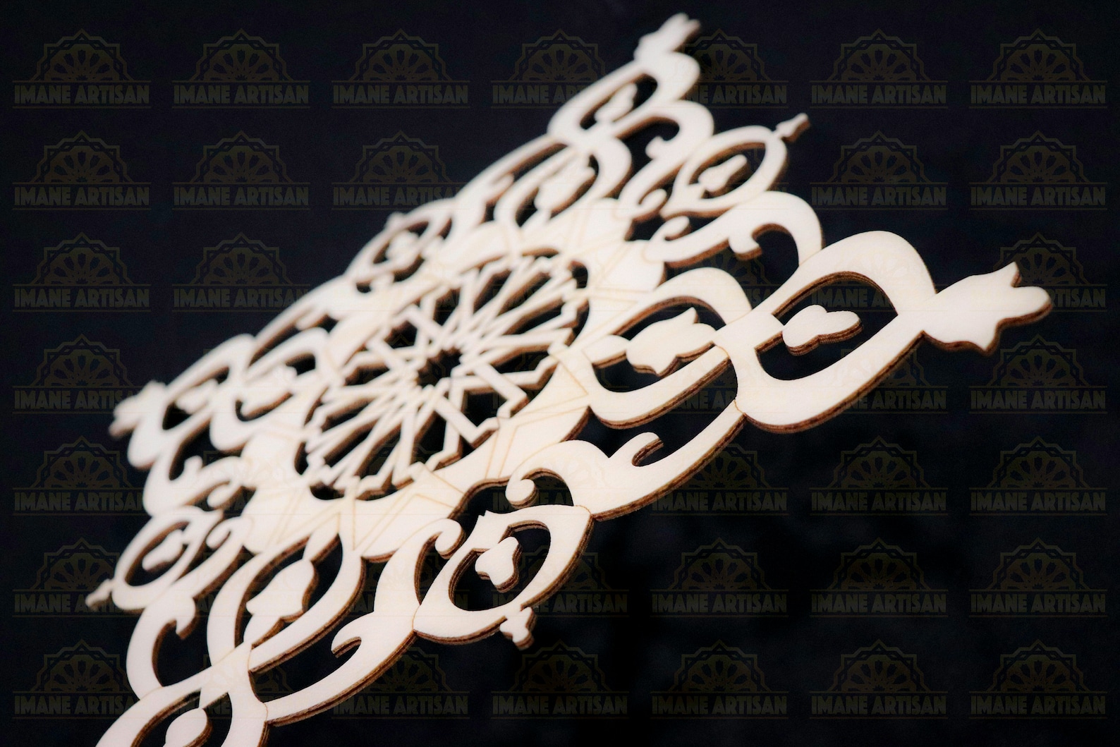 S-005/ Moroccan Arabesque Square / Carved Wood / Laser Cut | Etsy