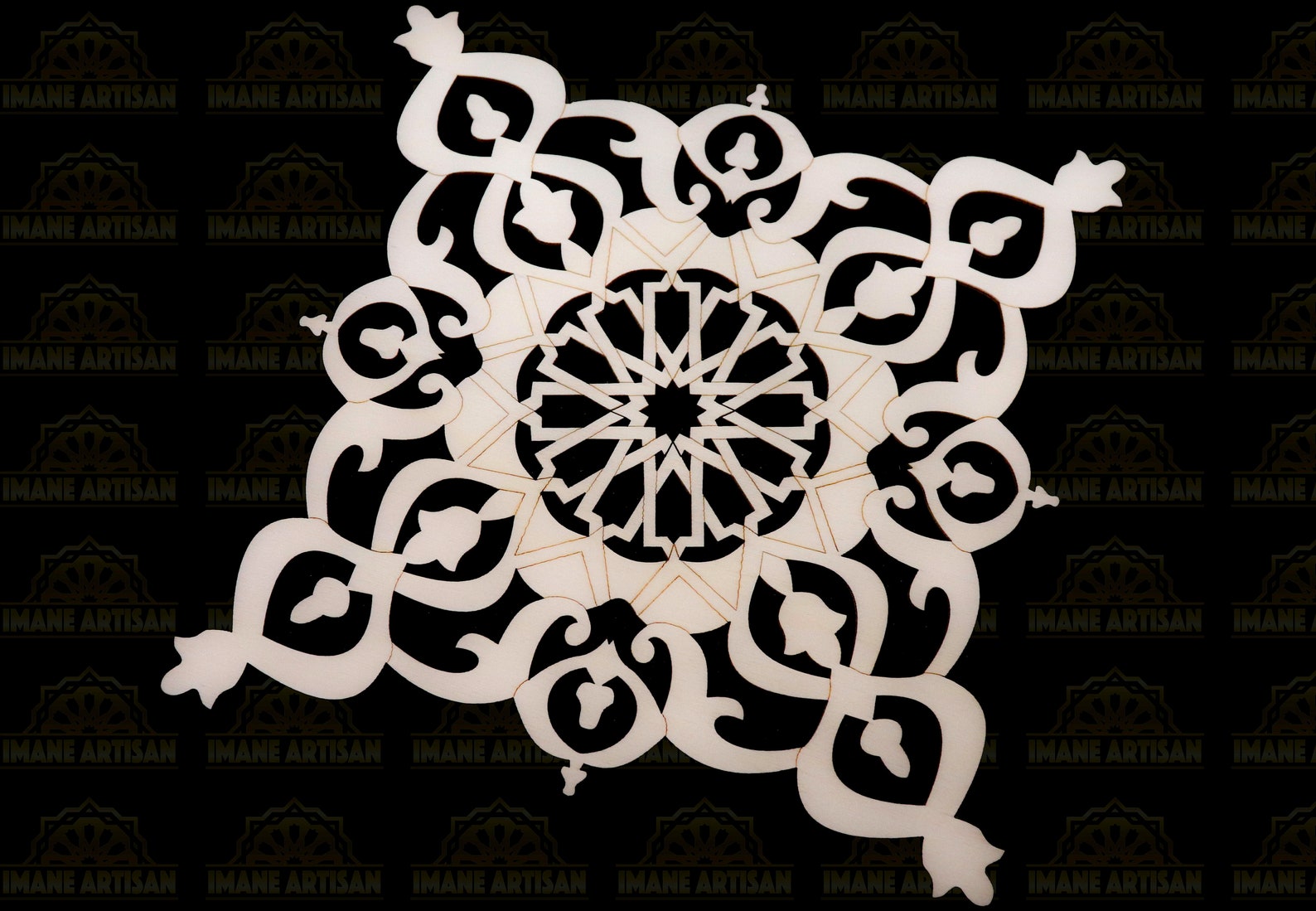 S-005/ Moroccan Arabesque Square / Carved Wood / Laser Cut | Etsy