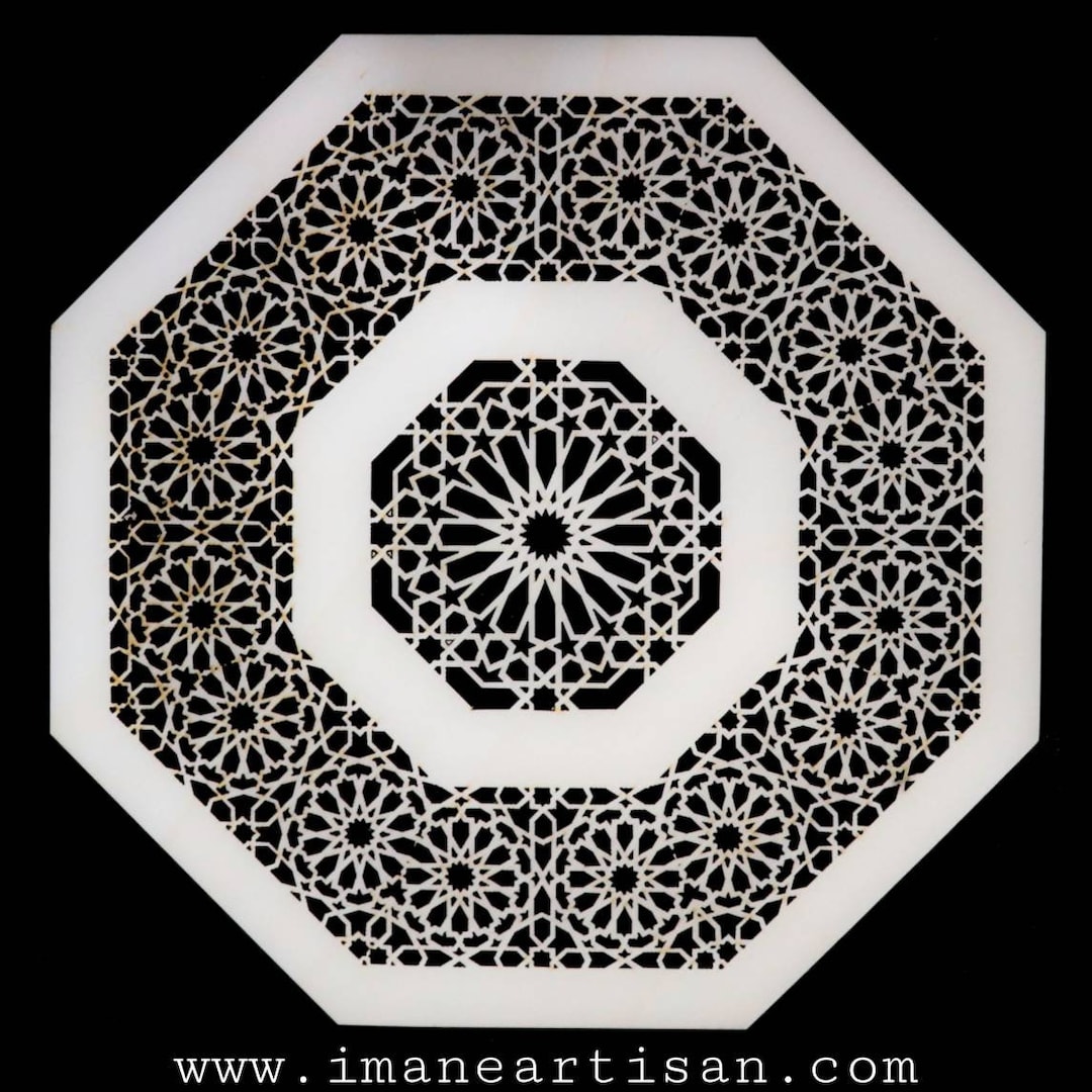 O-001/ Moroccan Arabesque Octagon / Carved Wood / Laser Cut Wood ...