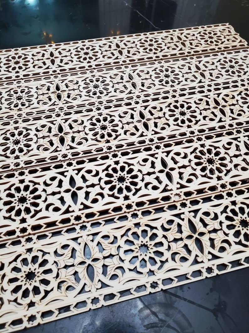 P-003/ Moroccan Geometric Wooden Panel / Carved Wood Panel / Craft ...