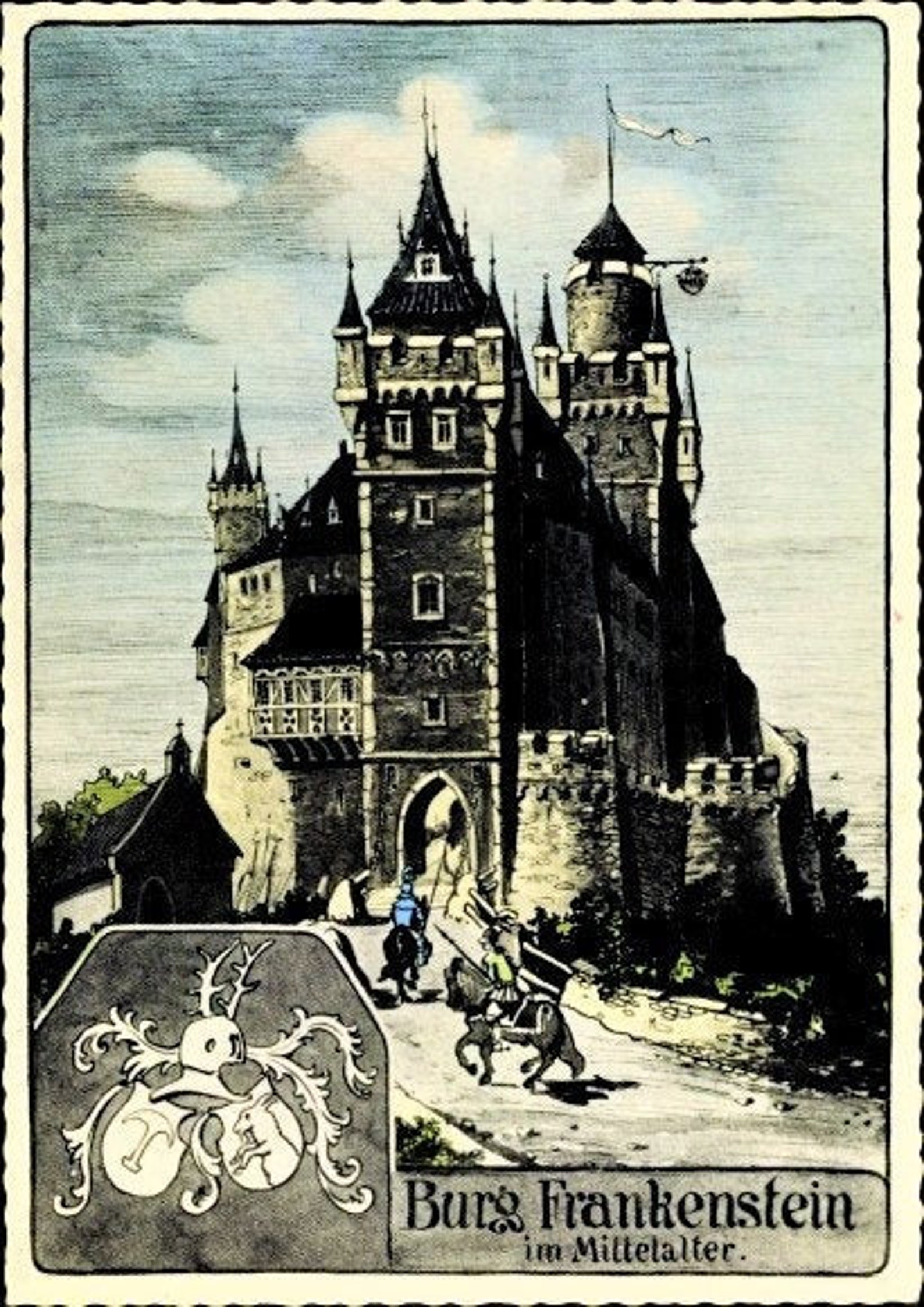 Frankenstein Castle Middle Ages Artist Postcard Measures | Etsy