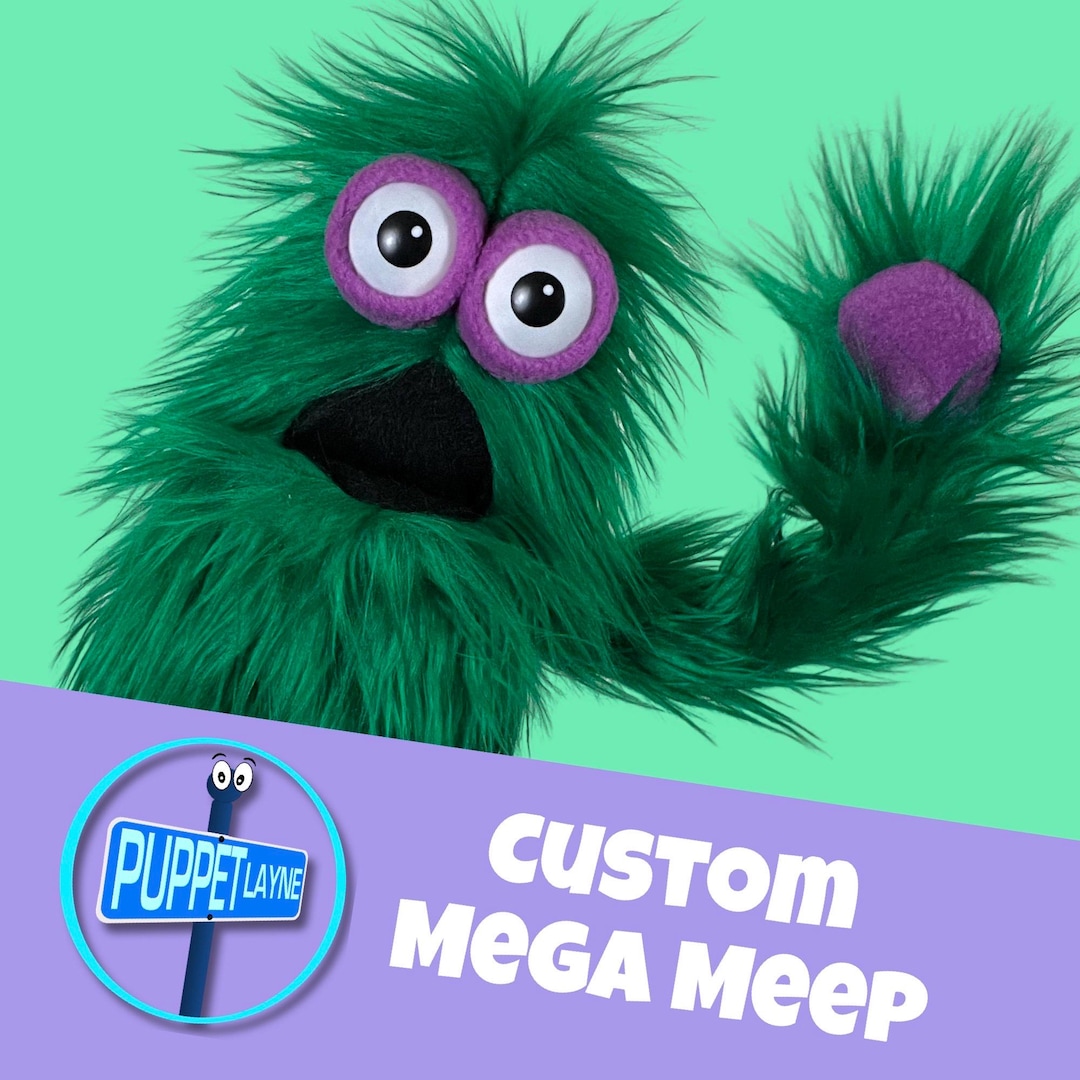 Custom Mega Meep Monster Puppet Removable Rod / Mini Live Hand - Etsy