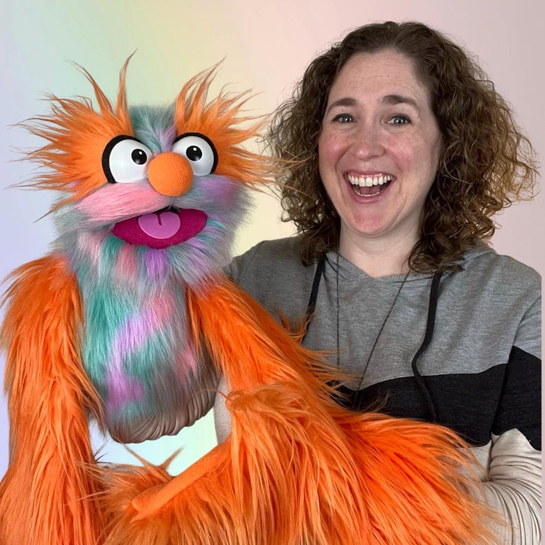 Nosey Pro - Professional Live Hand Puppet - Speciality Rainbow Sherbet ...
