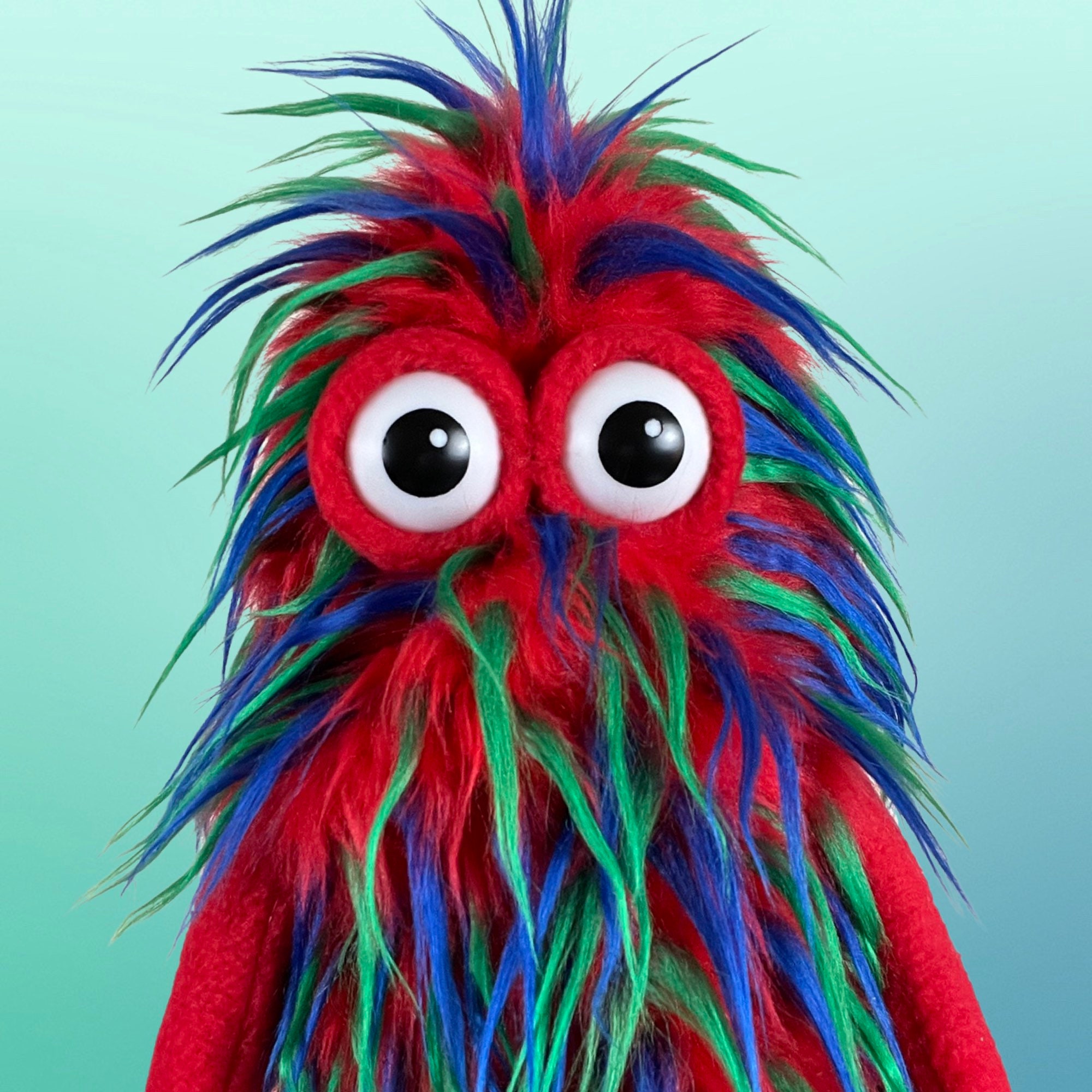 Meep Monster Puppet Hand Puppet / Hand and Rod Puppet Red, Green, and ...