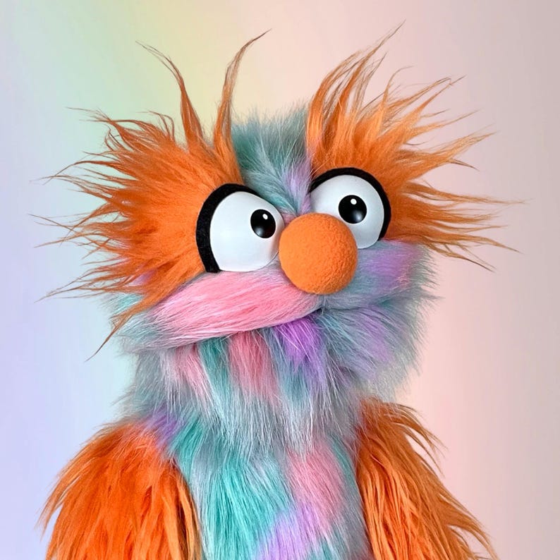 Nosey Pro - Professional Live Hand Puppet - Speciality Rainbow Sherbet ...