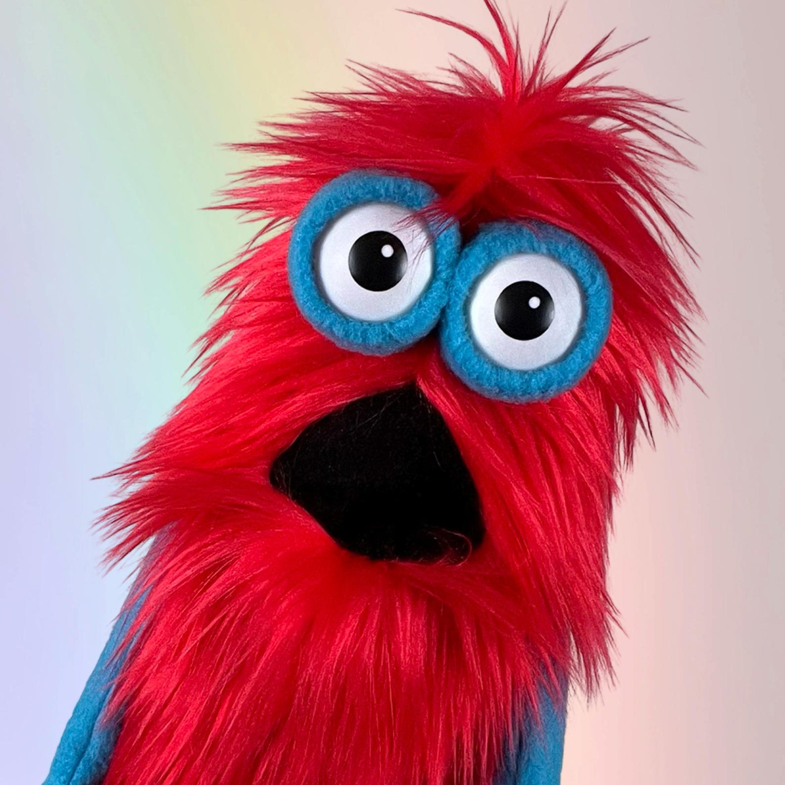 Meep Monster Puppet Hand Puppet / Hand and Rod Puppet Red Fur - Etsy