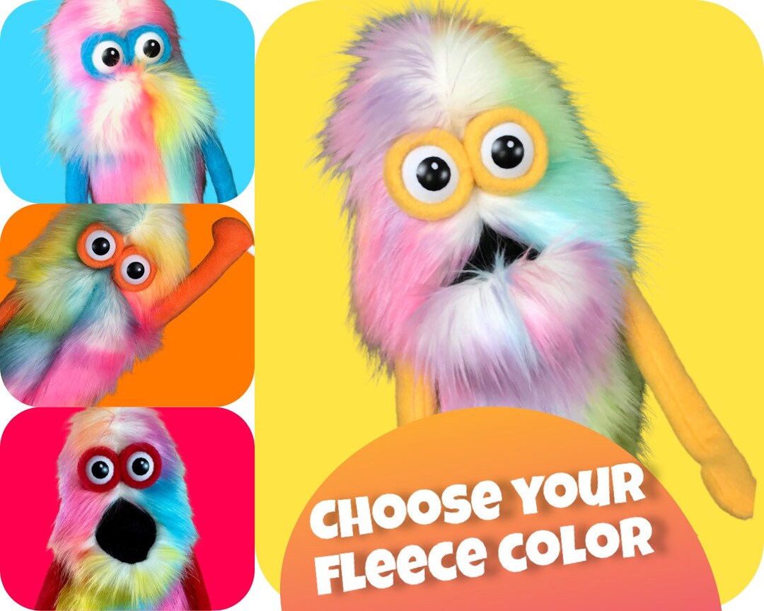 RAINBOW Meep Monster Puppet Custom - Etsy