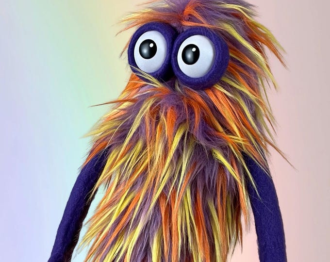 Meep Monster Puppet - Hand Puppet / Hand and Rod - Speciality Purple ...