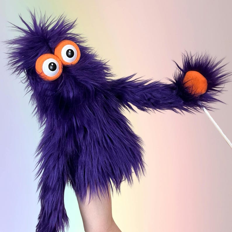 Custom Mega Meep Monster Puppet Removable Rod / Mini Live Hand - Etsy