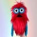 Meep Monster Puppet Hand Puppet / Hand and Rod Puppet Red Fur - Etsy