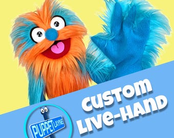 Ez Pz Pro Monster - Hand and Rod Puppet - Brown, Blue, and Yellow - Etsy