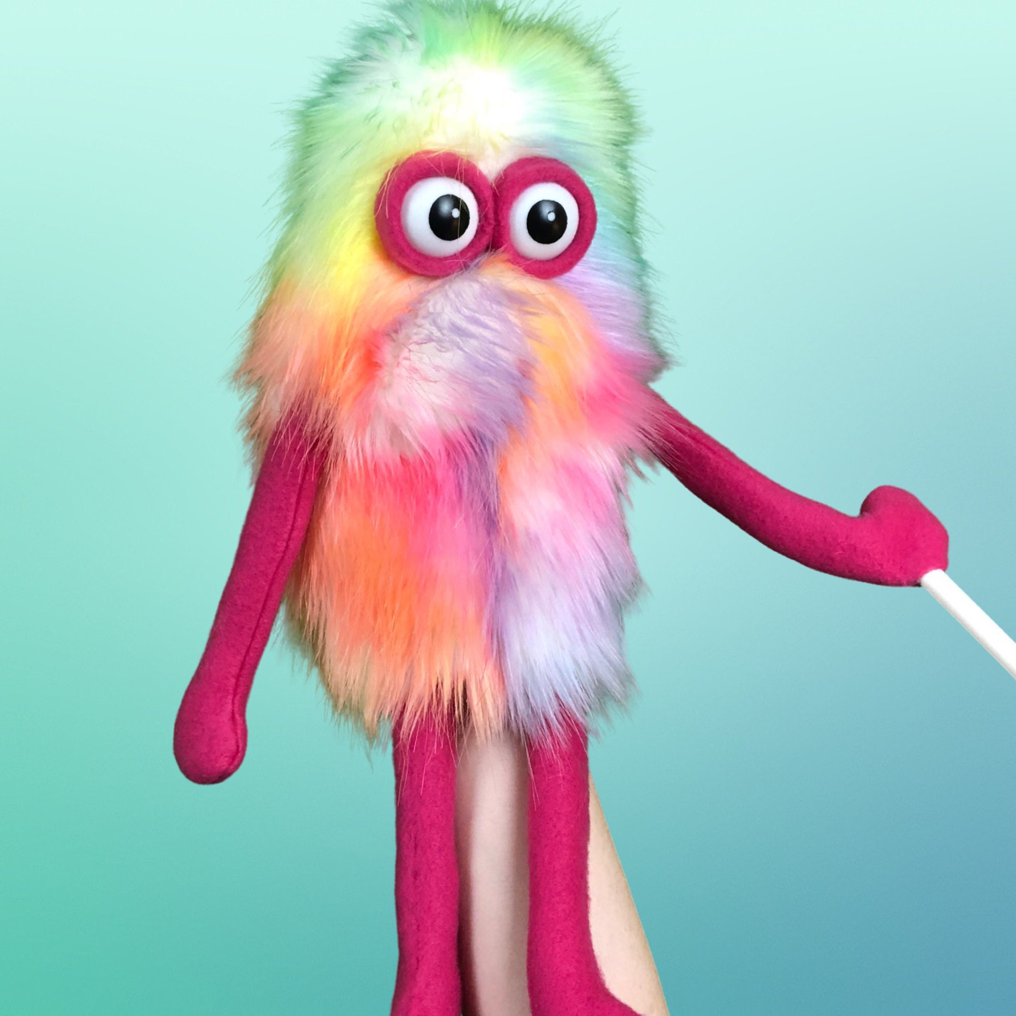 RAINBOW Meep Monster Puppet Custom - Etsy