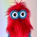 Meep Monster Puppet Hand Puppet / Hand and Rod Puppet Red Fur - Etsy