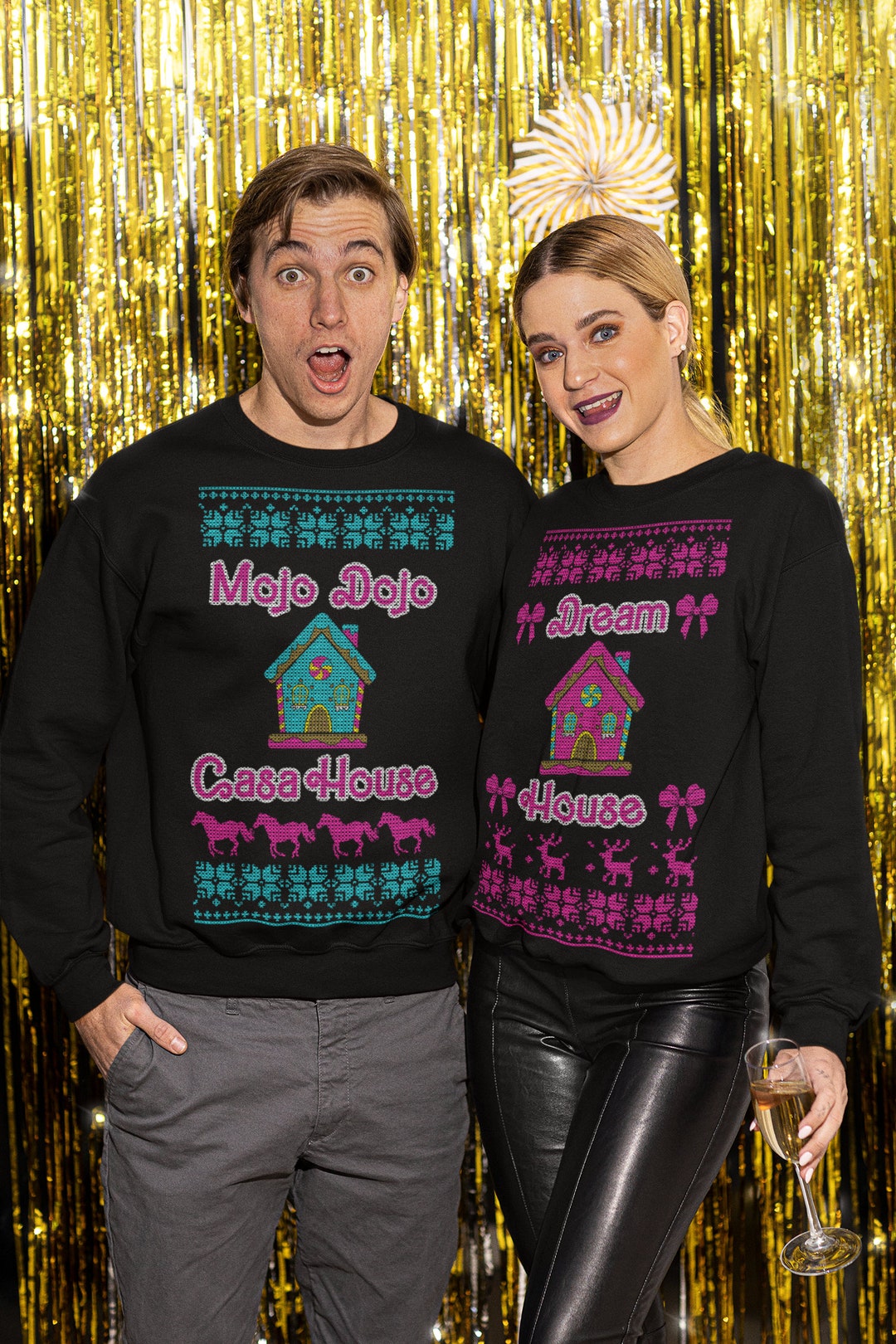 Dream House & Mojo Dojo Casa House Couples Sweatshirt Design - Two ...