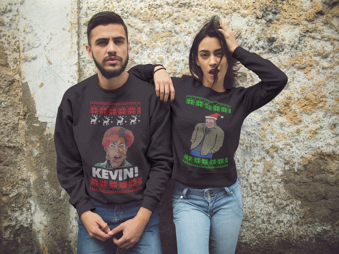 Kevin Christmas Meme Mash-up Couples Sweatshirt Design - Two ...
