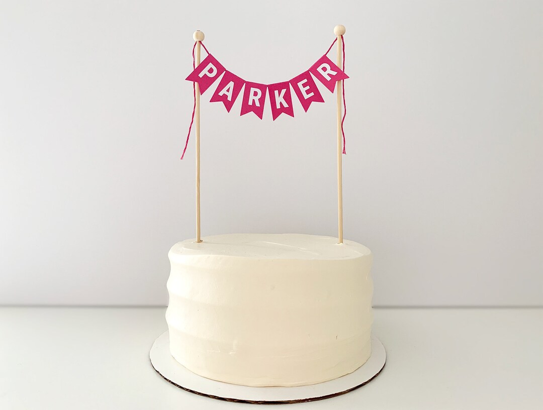 Fuchsia Pink Custom Cake Banner – Personalize Name or Message for ...