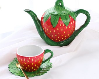 Strawberry Tea Set - Etsy