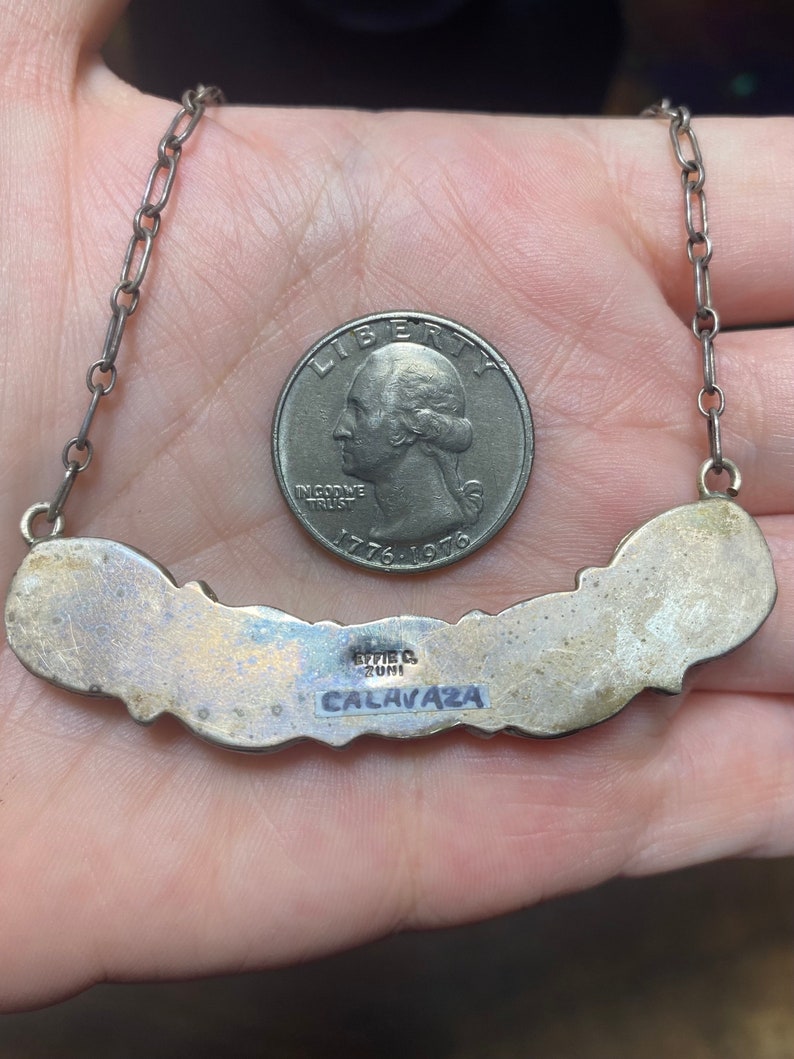 Zuni, Signed Effie C. Turquoise and Coral Sterling Silver Snake ...