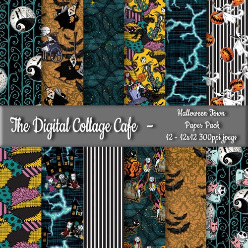 Seamless Orange Gothic Digital Paper Skull Damask Halloween | Etsy