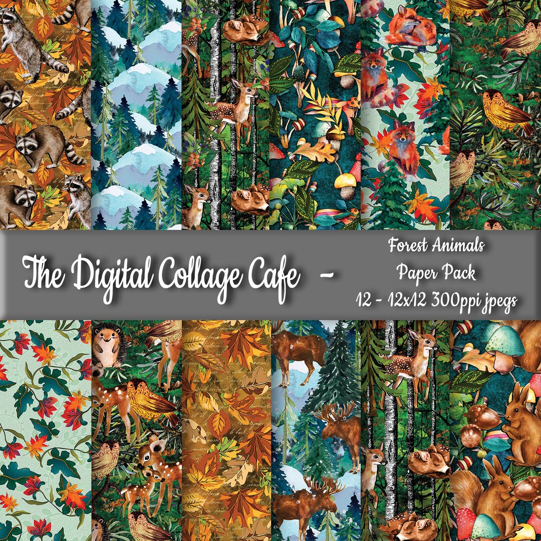 Forest Animals Seamless Digital Paper Pack, Woodland Creatures Seamless ...